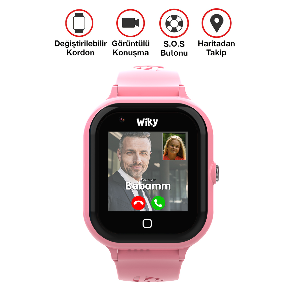 Wiky Watch 4S Pembe 4.5G Görüntülü Görüşmeli Akıllı Çocuk Saati | Wiky ...